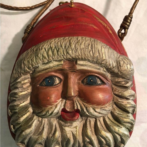 Timmy Woods | Bags | Vintage Wood Carved Santa Claus Purse By Timmy ...